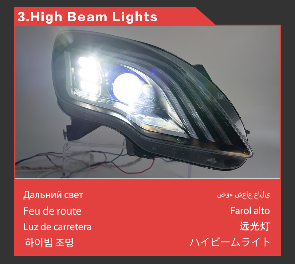 For W251 R Class R300 R350 R400 R500 LED Headlights Start Up DRL Front ...