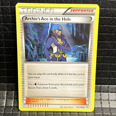 Archie's Ace in the Hole #124/160 Pokemon Uncommon Trainer Primal Clash ...