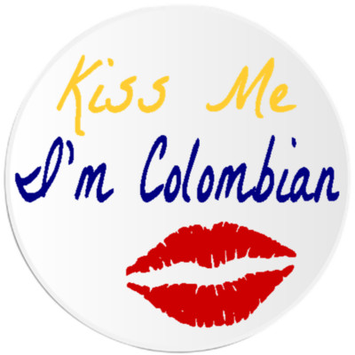 Kiss Me I'm Colombian - 3 Pack Circle Stickers 3 Inch - Colombia Pride ...