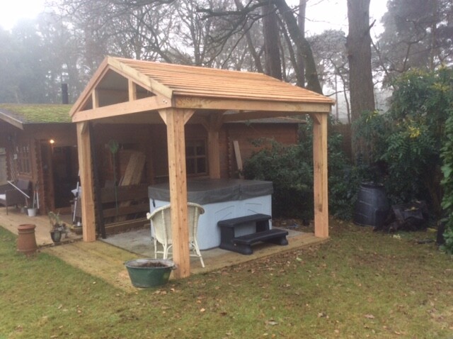 Wooden Hot Tub Shelter, Gazebo, Garden Pergola, 3mx3m Roof Canopy DIY ...