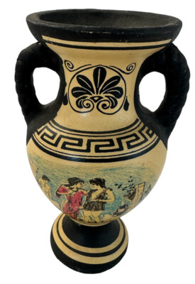 Greek Goddess Fire Greek Design Pottery Vase Greece Twin Handle Vase ...