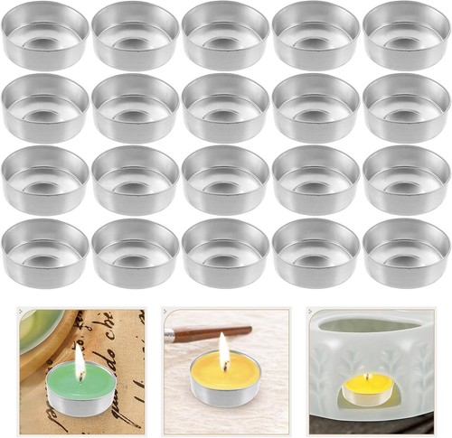 ARTIBETTER 500pcs Aluminum Tea Light Tins - Empty Candle Containers ...
