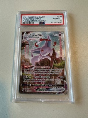 Espeon Vmax PSA 10 Fusion Strike Alt Art Pokemon Card 270/264 Full Art ...
