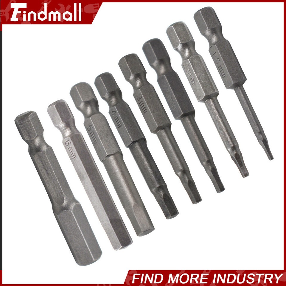Findmall 8 x Hex Key Allen Bit Set Connect impact driver power drill ...