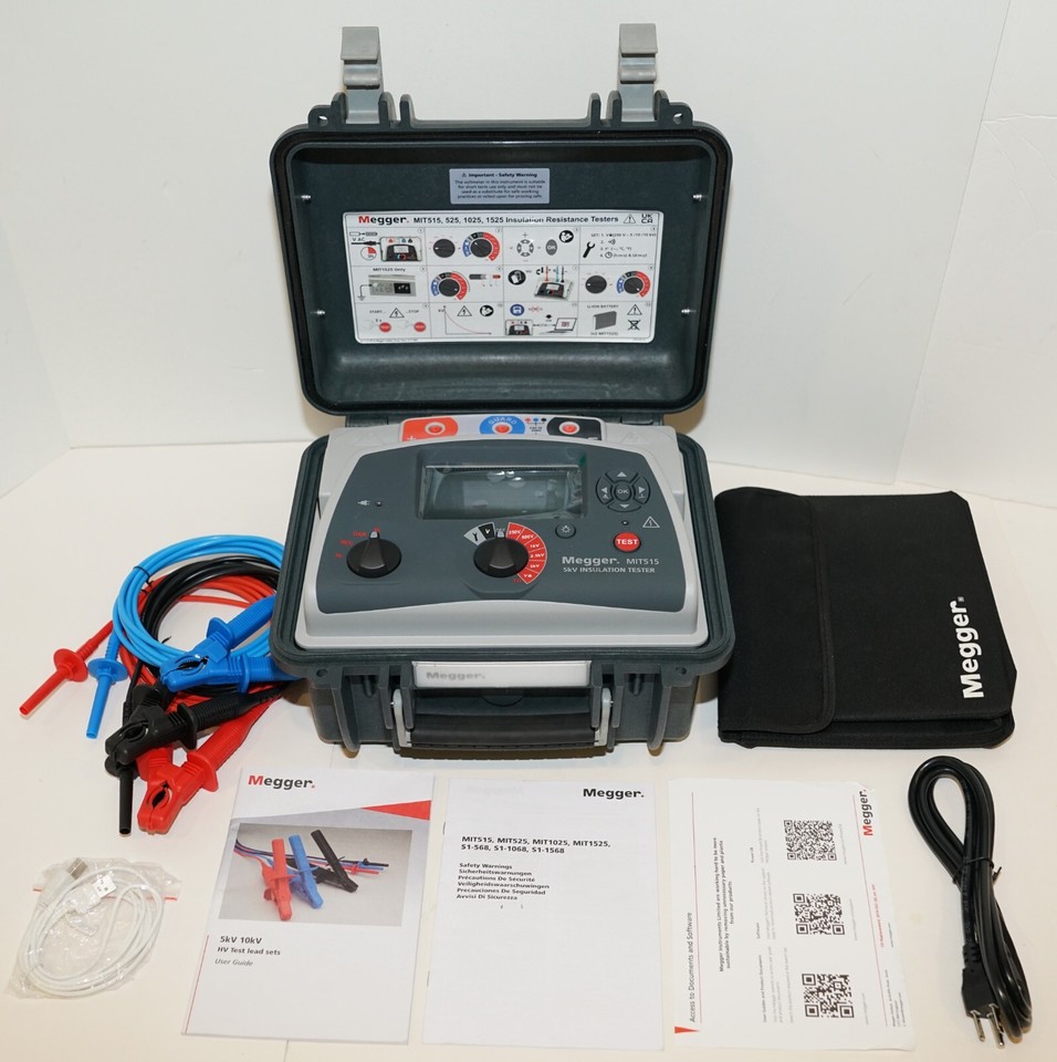 MEGGER MIT515 5-kV DIAGNOSTIC INSULATION RESISTANCE TESTER PI DAR DD ...