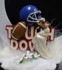"Touch DOWN" Football Fan Cake topper Wedding, Brithday, Groom top ...