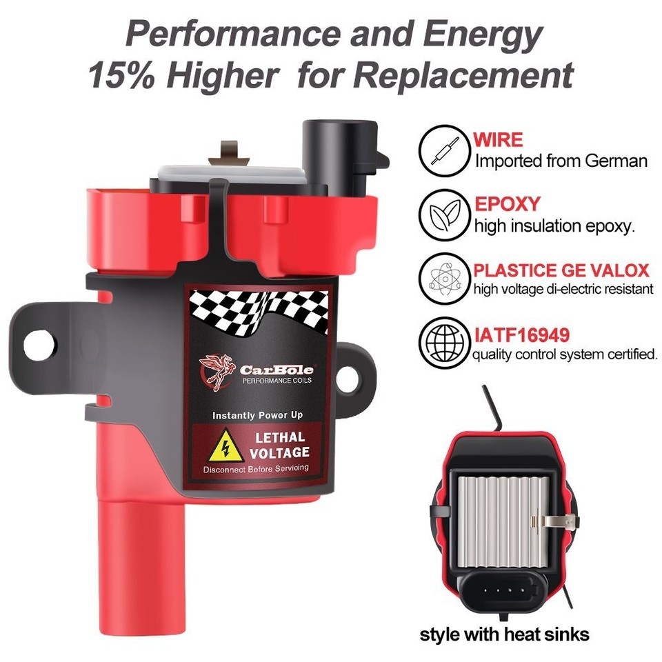 For Round Ignition Coil Spark Plug Pack Chevy Silverado GMC LS1 LS3 4.8 ...