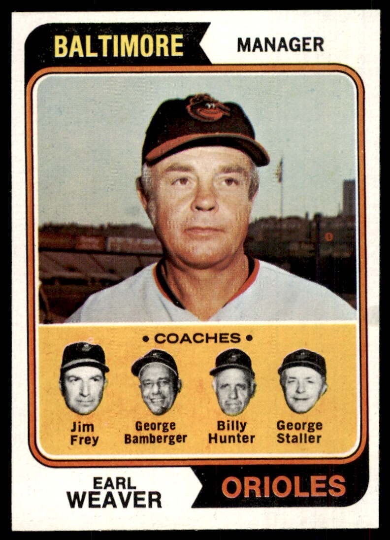1974 NM-MT Earl Weaver/Jim Frey/George Bamberger/Billy Hunter/George ...