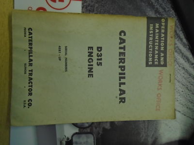 Caterpillar D315 Engine Operation Instructions | eBay UK