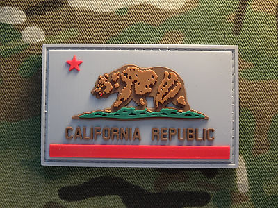 California CA Semisubdued Gray 2x3" PVC Tactical Hook Patch | eBay
