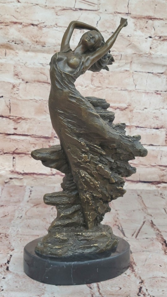 100% solid Bronze Sculpture Art Nouvea Floating Girl by Vitaleh Lost ...