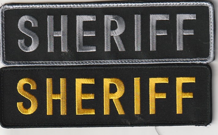 SHERIFF VEST PATCH ASSORTED COLORS 7" X 2" (full HOOK backing) | eBay