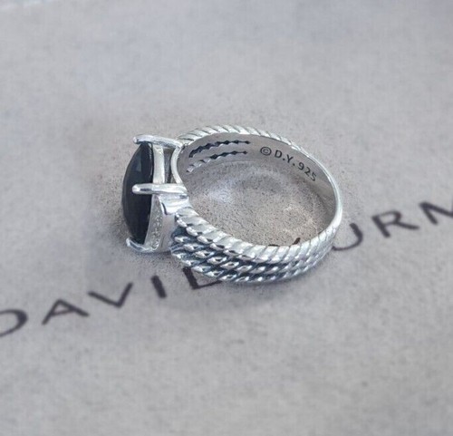 David Yurman Sterling Silver Petite Wheaton Black Onyx And Diamond Ring ...