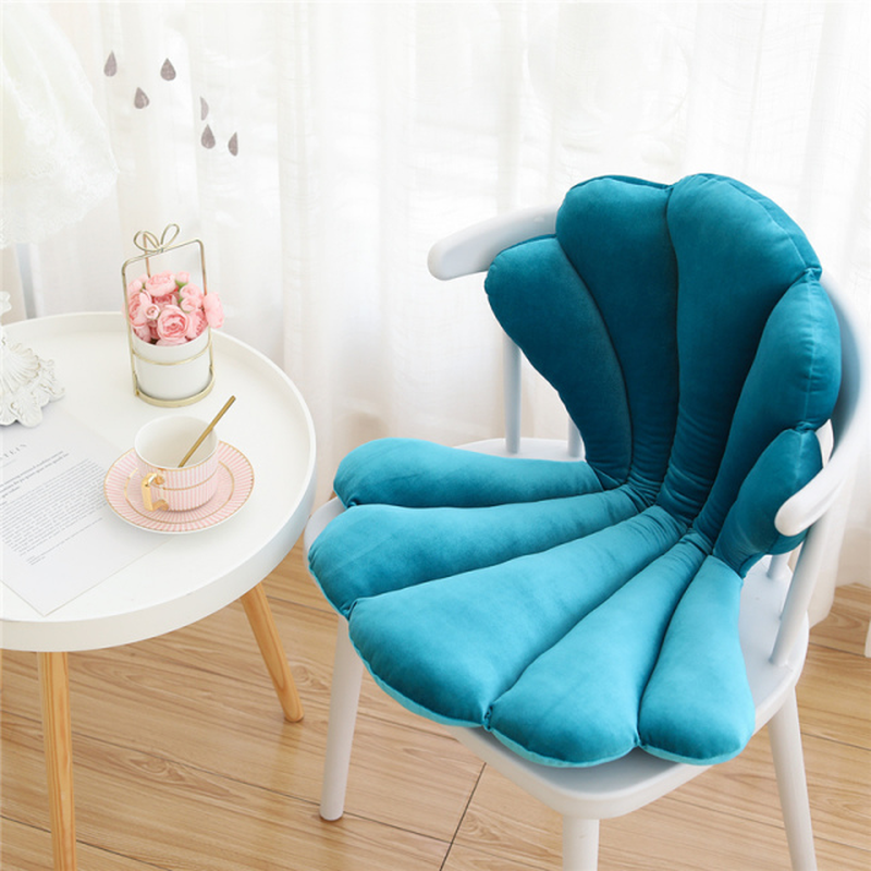 Luxury Velvet Shell Stuffed Chair Seat Cushion Sea Shell Home Pillow ...