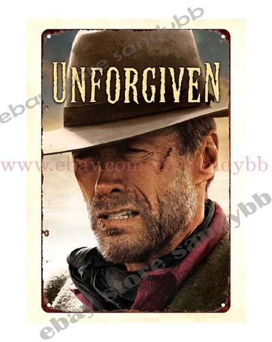 house wall decor 1992 Unforgiven movie poster clint eastwood metal tin ...