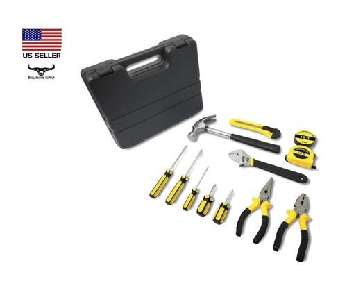 Handy Tools 12 Piece Complete Household Tool Set with Hard Storage ...