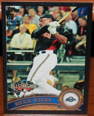2011 TOPPS UPDATE BASEBALL US127 RICKIE WEEKS BREWERS #d /60 BLACK 60 ...