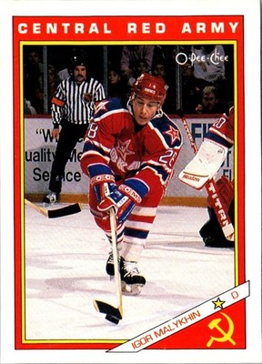 1991 O-Pee-Chee Central Red Army Igor Malykhin #20R CSKA Moscow Hockey ...