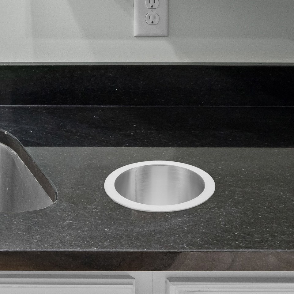 Stainless Steel Garbage Trough Counter Top Waste Chute Office Trash ...