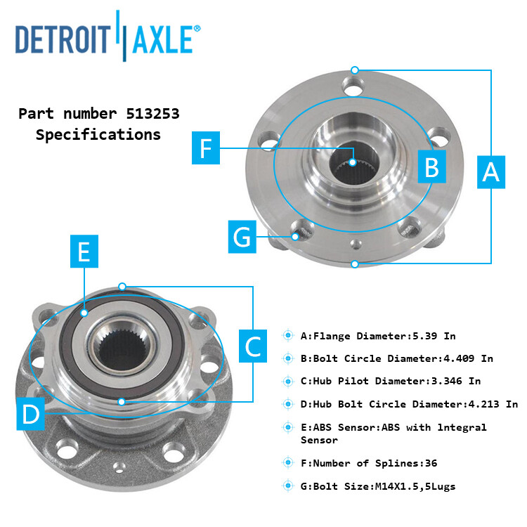FWD Front and Rear Wheel Bearing Hubs for Volkswagen Passat Jetta ...
