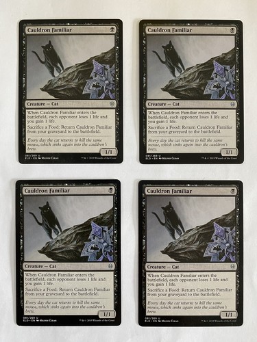 MTG Magic CAULDRON FAMILIAR X4 Copies Throne Of Eldraine ELD NM English ...