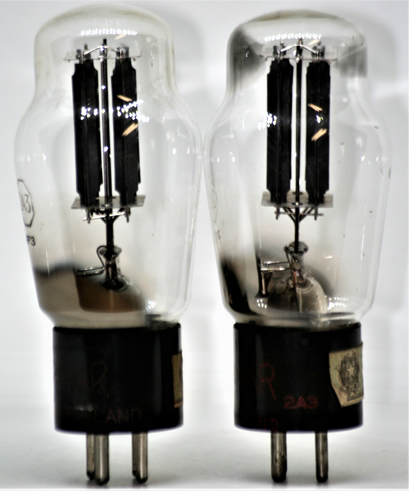 2A3 TUBE BRIMAR MATCHED PAIR POWER TUBES VALVE BRITISH DUAL BOX PLATE ...