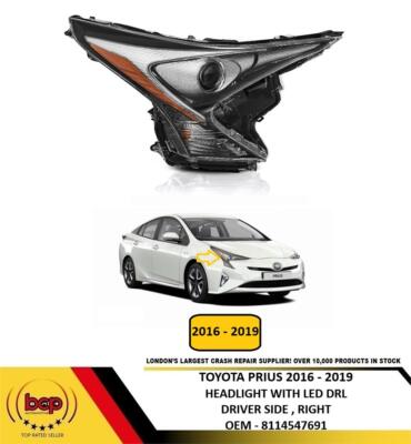 TOYOTA PRIUS 2016 – 2019 HEADLIGHT LAMP WITH LED DRL DRIVER SIDE RIGHT ...