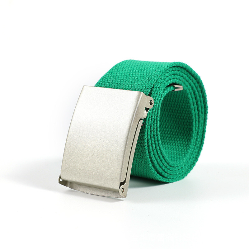 New Canvas Web Buckle Belt Silver Buckle Military Style for Men & Women ...