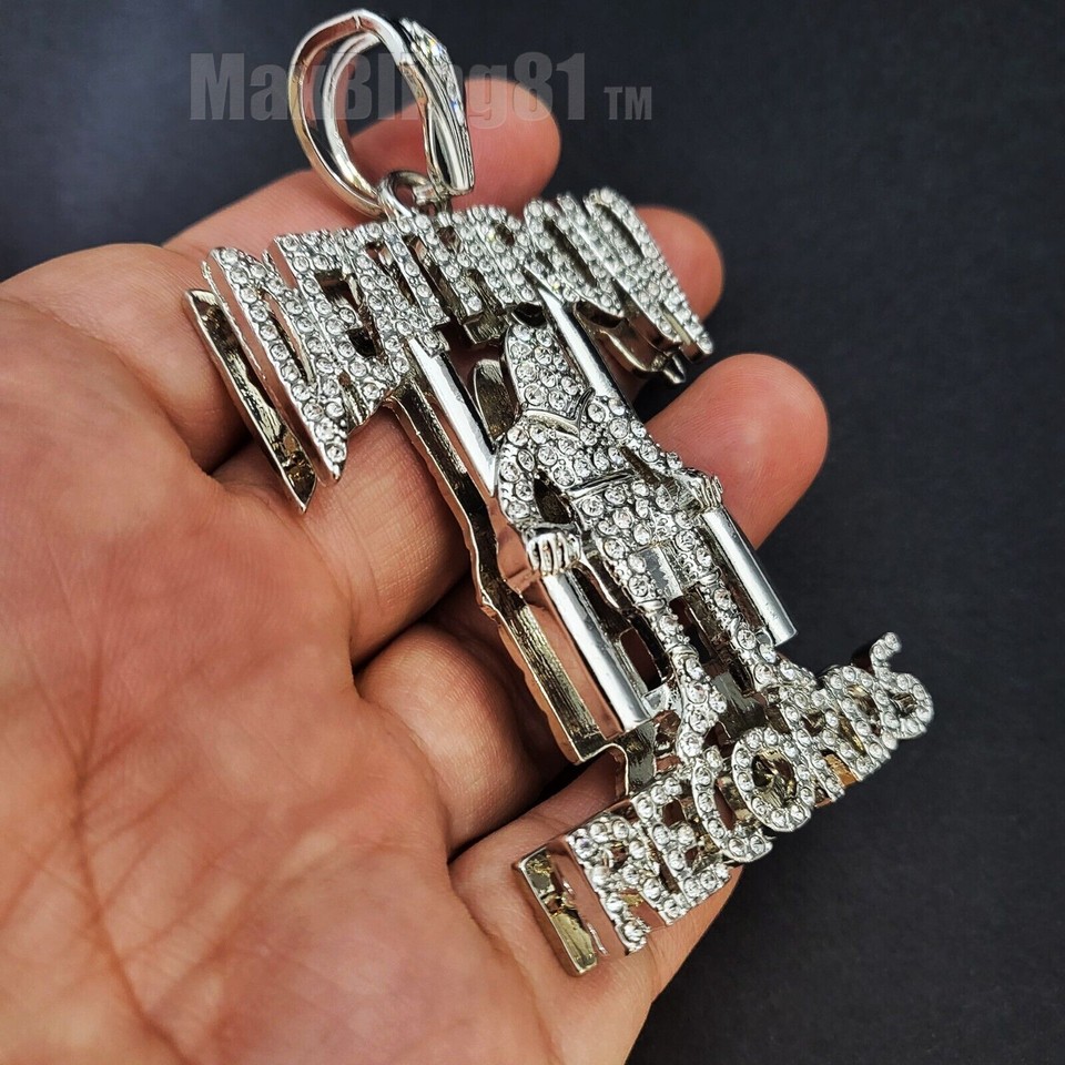 Hip Hop Rapper Cubic Zirconia Gold Plated Pendant 18" ~ 30" Cuban Chain ...