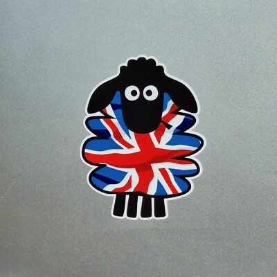 LARGE UK British Union Jack Flag Sheep Lamb Vinyl Sticker Decal ...