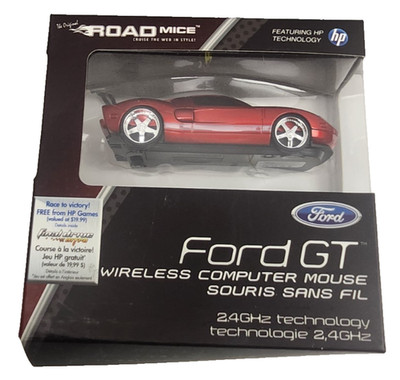 Road Mice Red Ford GT Wireless Computer Mouse w/Headlights Rare - Non ...