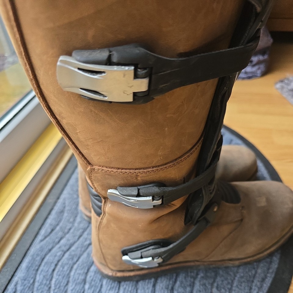 Trial off road boots leather Wulfsport adult MX motorcycle boots brown ...