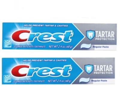 (2 Pack) Crest Tartar Protection,Anticavity Toothpaste,Fluoride,Regular ...