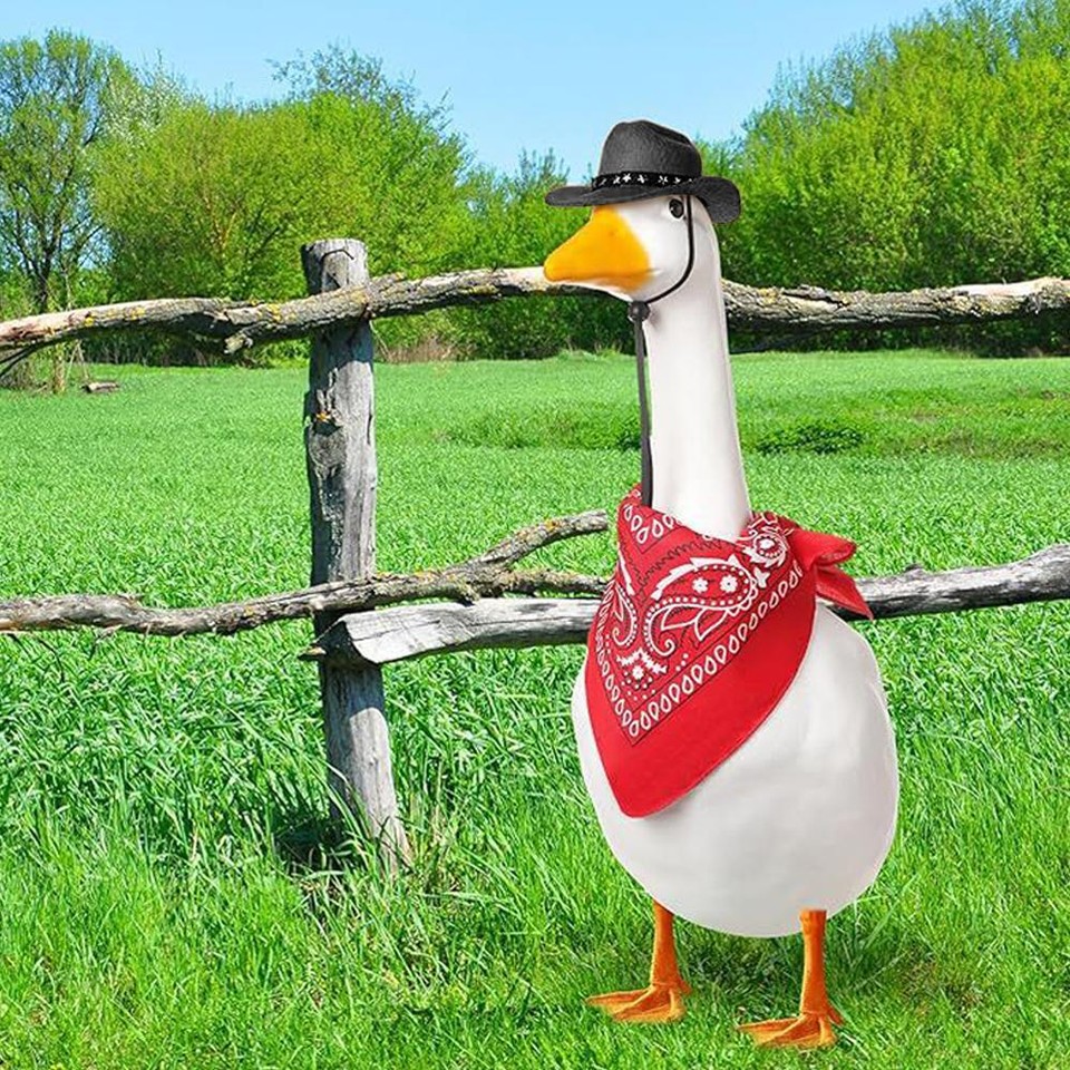 Western Cowboy Porch Goose Outfits Cowboy Hat And Bib Set Doll ...