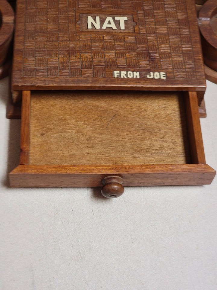 1940's * Hand-carved Cigar & Whiskey Box * Brought home from WWII ...