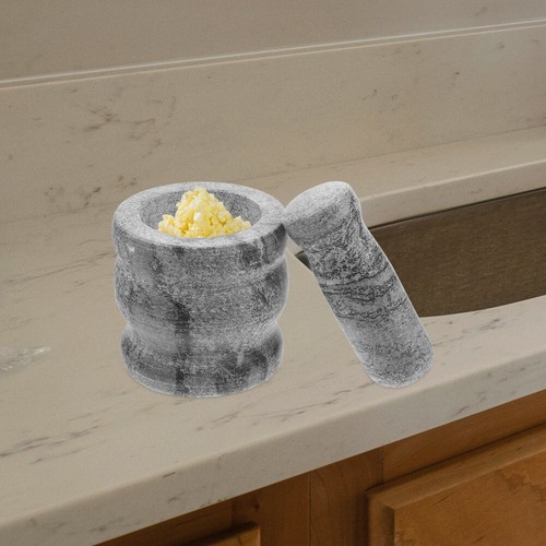 Stone Garlic Mortar Granite Pestle Medicinal Herbs Grinding Spice ...