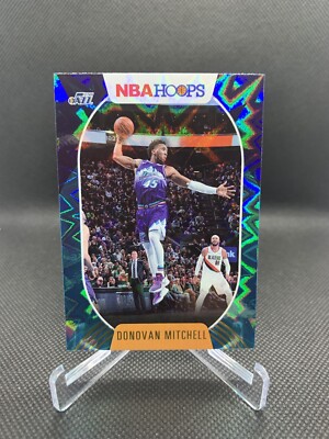 2020-21 NBA Hoops Donovan Mitchell Teal Explosion #71 HOT! INVEST! JAZZ ...