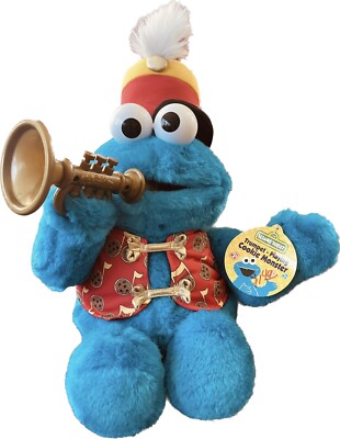 1999 Cookie Monster Plush 16" Plays Music VINTAGE Trumpet Playing | eBay