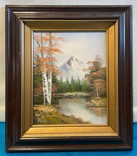 Original Oil Painting on Canvas Signed Artist Benton Landscape Framed ...