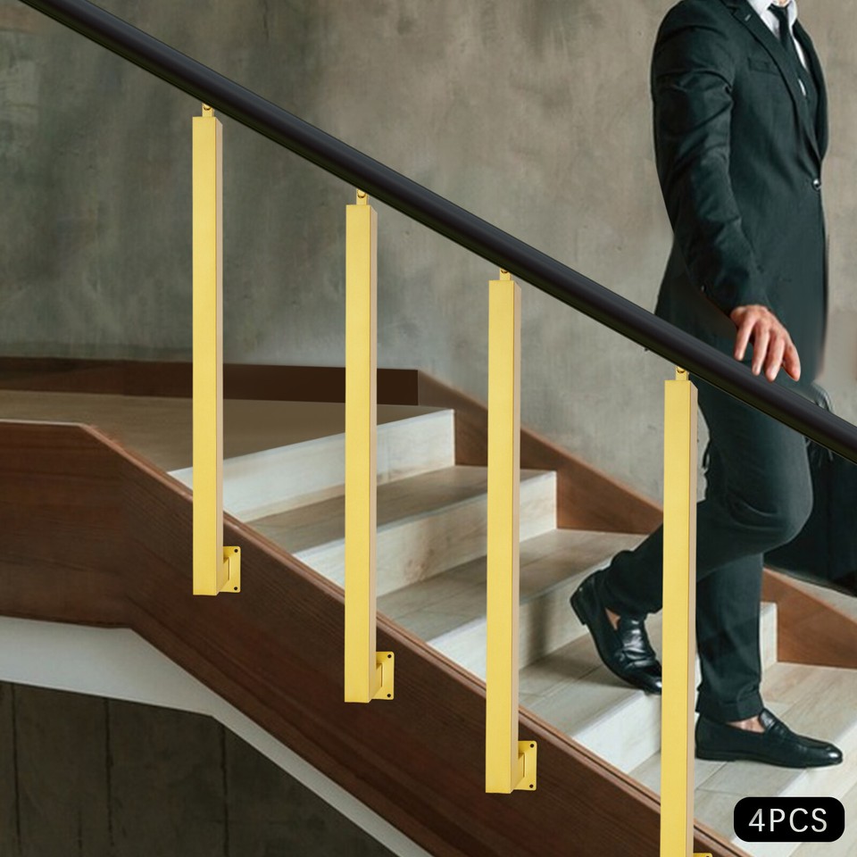 4pcs Square Stair Baluster Posts Metal Stair Post Steel Decorative ...