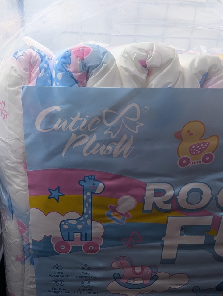 Cutie PlusU Rocking Fun Adult Diapers Abdl Fetish Incontinence SZ M 10 ...