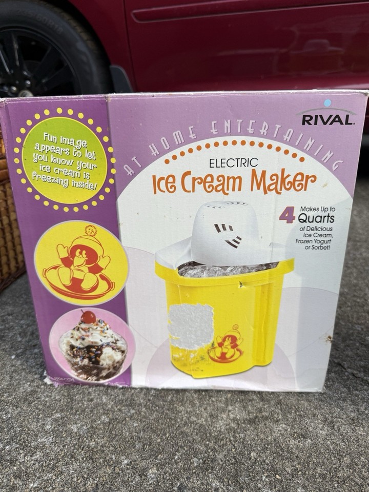 Rival 4 Quart electric Ice Cream/Yogurt maker New SECRET IMAGE Revealed ...