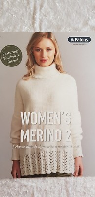 Patons Pattern Book #107 Womens Merino 2 - 3 classic knit designs to ...