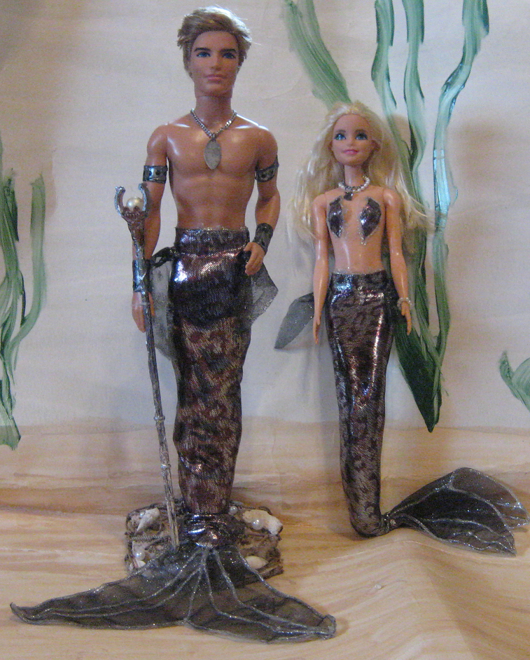 A Mermaid's Embrace-OOAK Barbie & Ken Mermaid Fantasy Doll Set Repaint ...