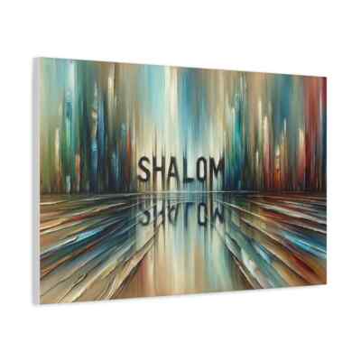 Shalom, Hebrew Word Abstract Art, Peace Paint Wall Art Canvas Unframed ...
