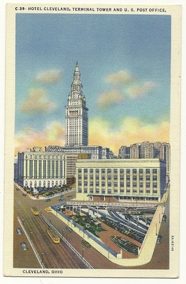 Hotel Cleveland Terminal Tower US Post Office Cleveland OH Post Card | eBay
