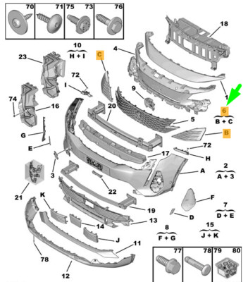 PEUGEOT 3008 MK2 P84 Front Bumper Trim Kit 1675868580 New Genuine | eBay UK