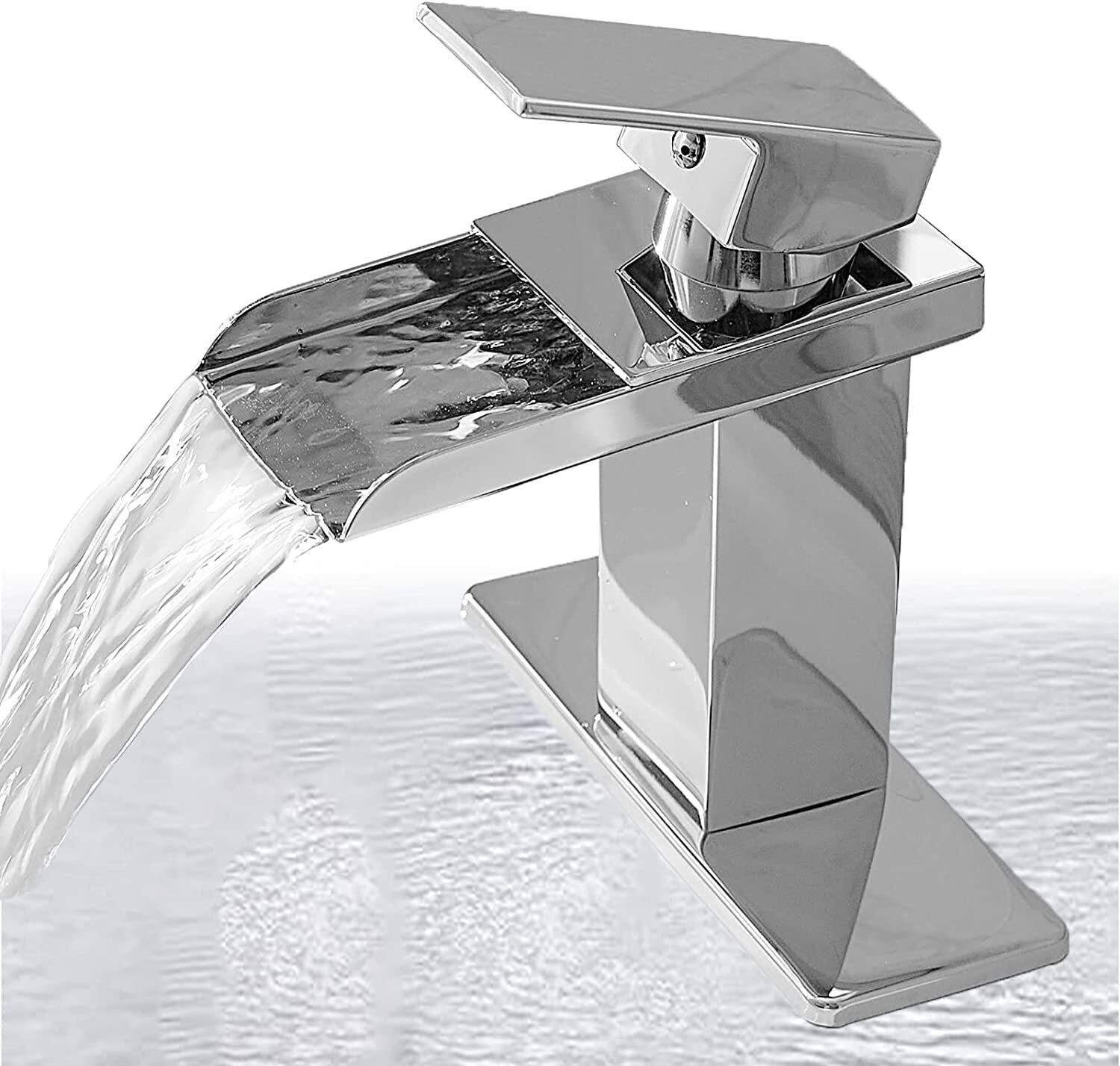 Bathroom Basin Sink Faucet Waterfall Single Handle Hole Vanity Mixer ...