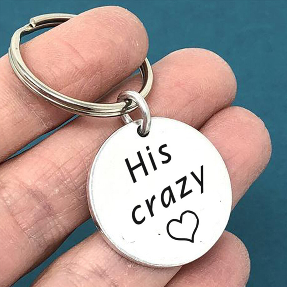 2pcs Her Weirdo Couple Keychain Gift Valentine's Day His Crazy ...