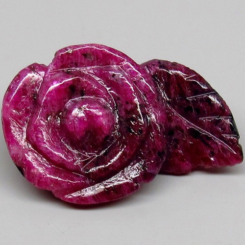 FABULOUS! 18.65ct.Lover Collection Rose Carving Unheated Red&Green Ruby ...